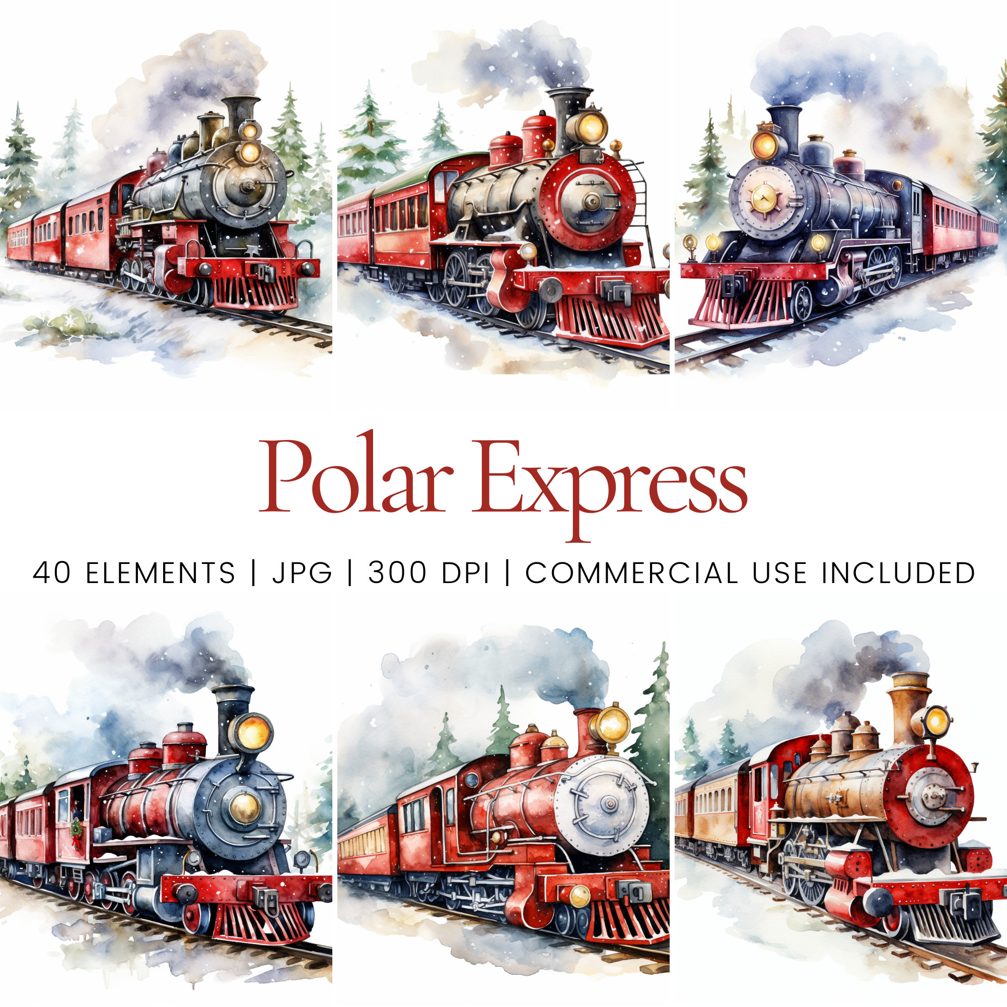Polar Express Clipart 40 High Quality Jpgs Digital Planner, Junk ...