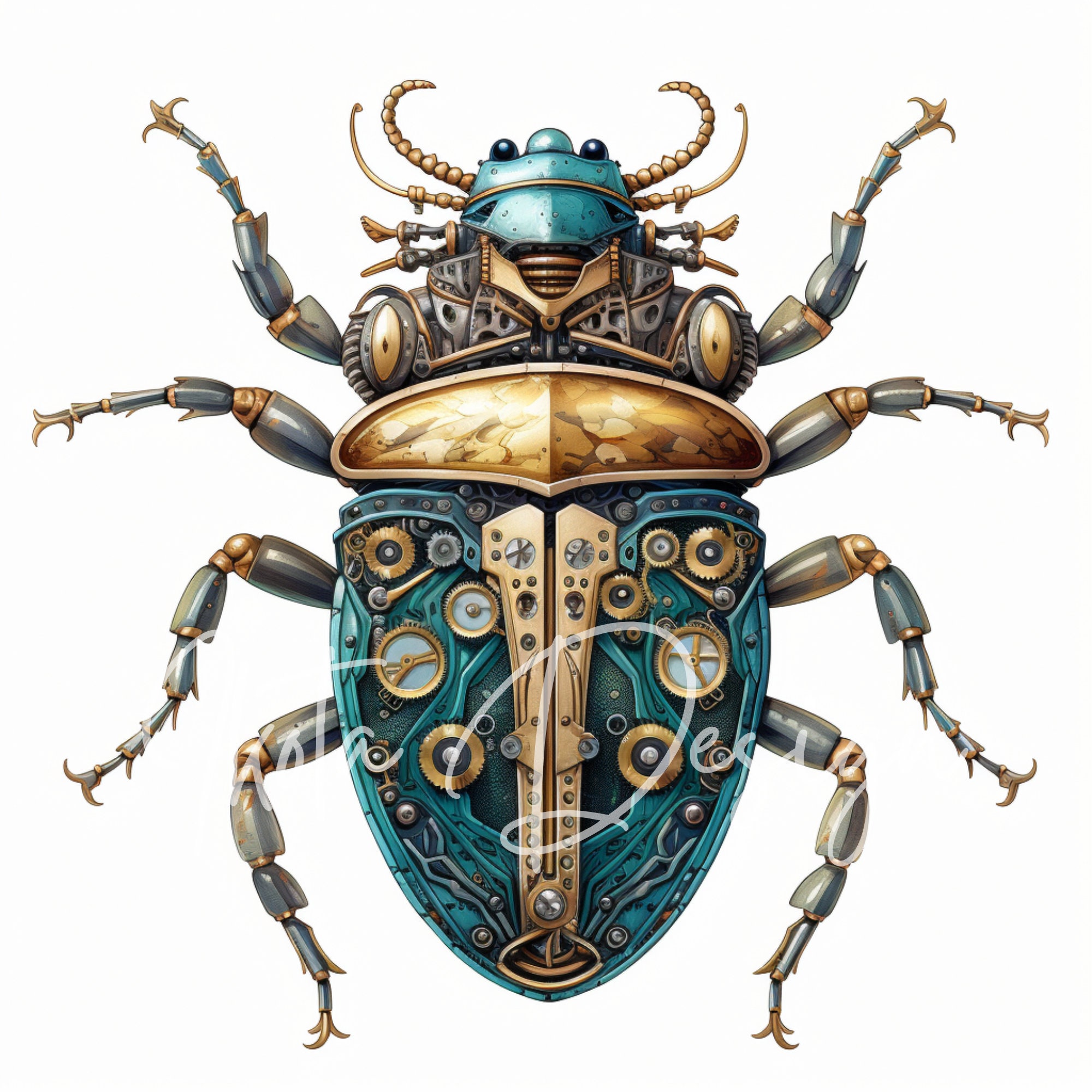 Steampunk Bug Clipart - 40 High Quality JPG - Digital Planner, Junk ...