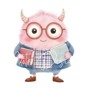 Monster School Clipart - 30 PNG - Digital Planner, Junk Journaling ...