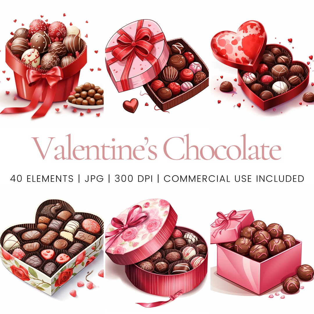 Valentine's Chocolate Box Clipart 40 High Quality JPG - Etsy Denmark