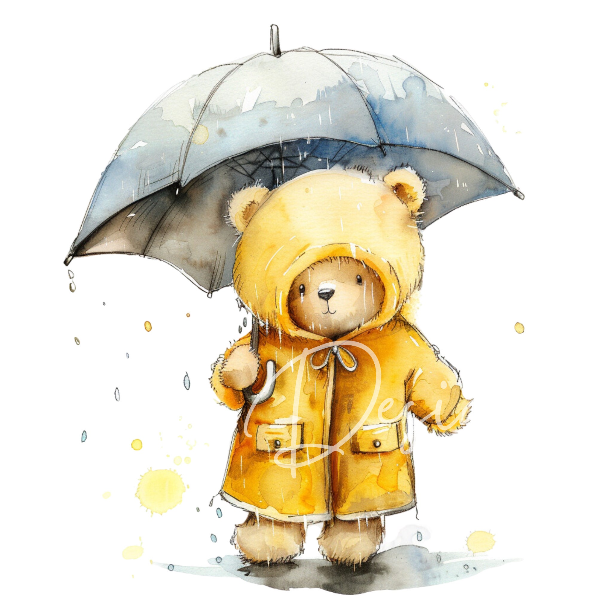 Teddy Bear Umbrella Clipart 40 High Quality PNG Digital Planner, Junk ...