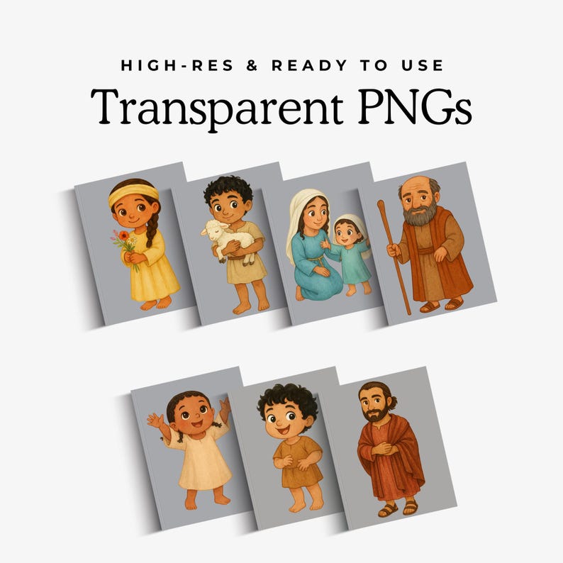 Jesus Blesses the Little Children, Bible Story Clipart Bundle ...