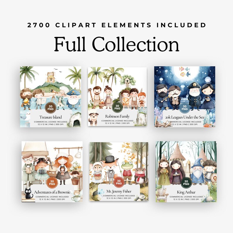 Fairytales Clipart Bundle, 94 Classic Stories PNG Packs, Ultimate ...