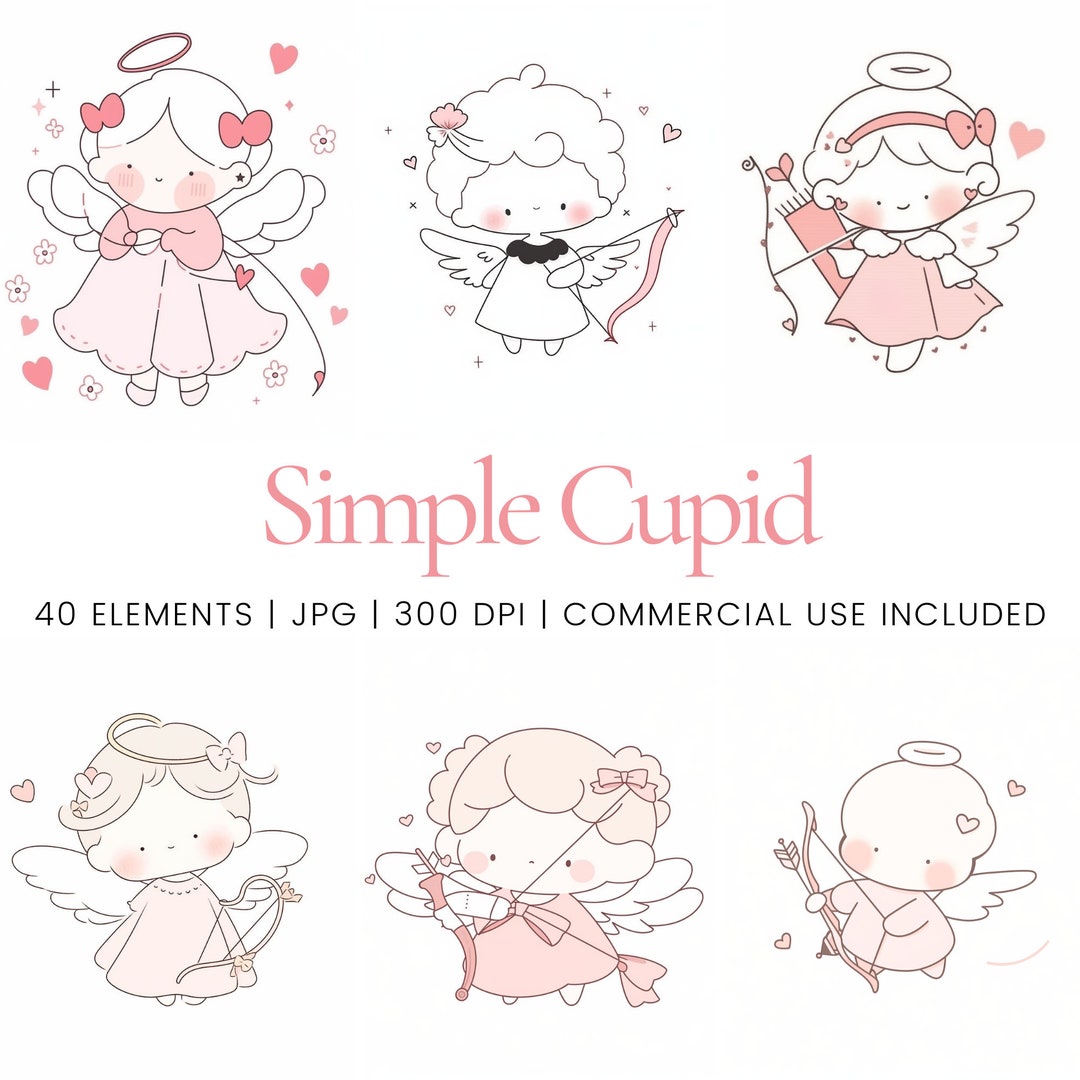Little Cupid Clipart 40 High Quality Jpgs Digital Planner - Etsy