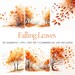Autumn Falling Leaves Clipart 40 High Quality Jpgs Digital Planner ...