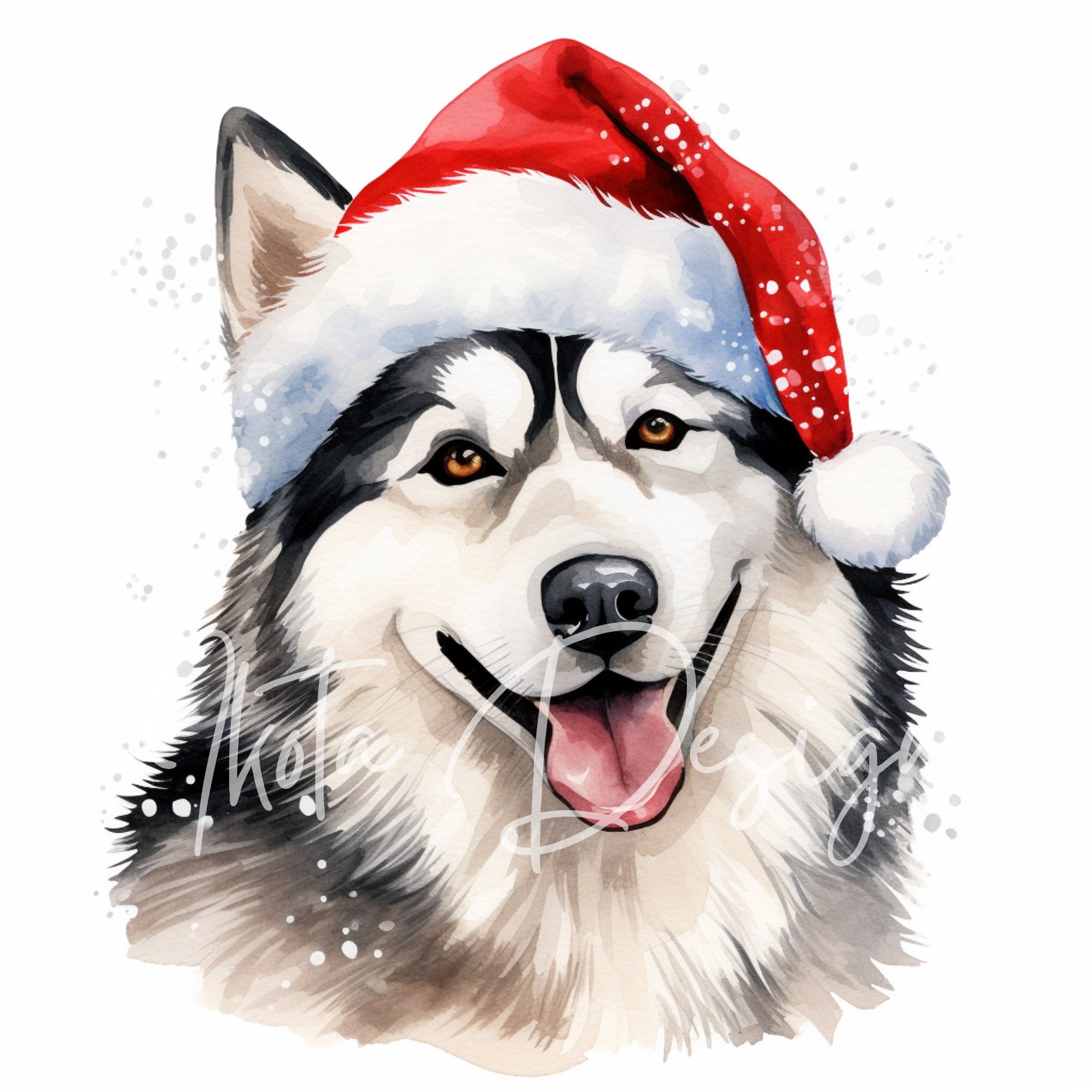 Christmas Husky Dog Clipart 40 High Quality Jpgs Digital Planner, Junk ...