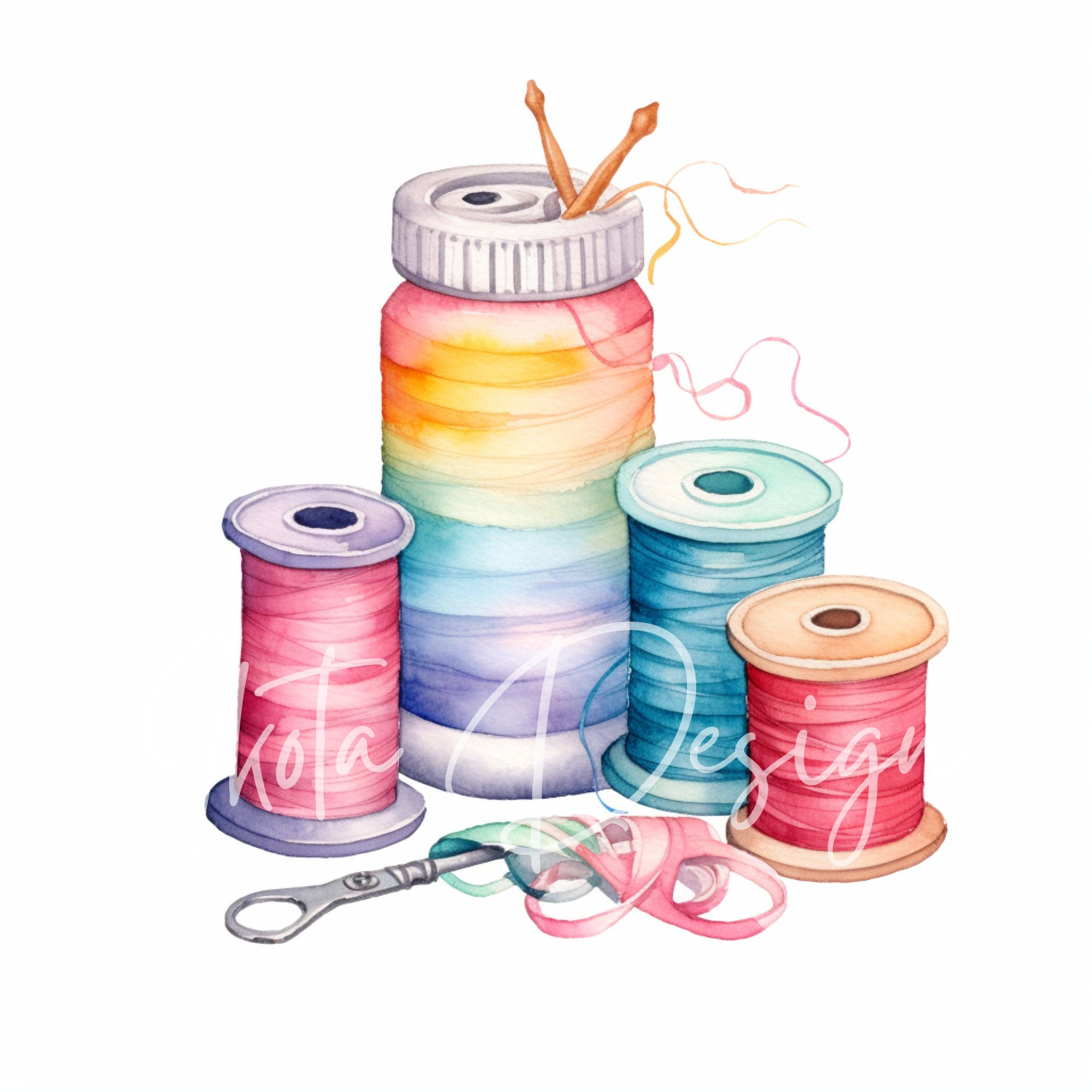 Sewing Thread Clipart 40 High Quality Jpgs Digital Planner, Junk ...