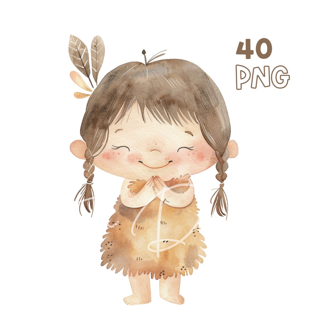 Prehistoric Caveman Kids - 40 High Quality PNG - Digital Planner, Junk ...