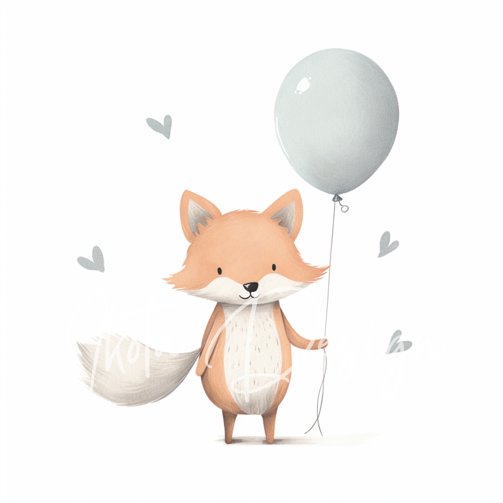 Fox & Balloon Clipart 40 High Quality JPG Digital Planner, Junk ...