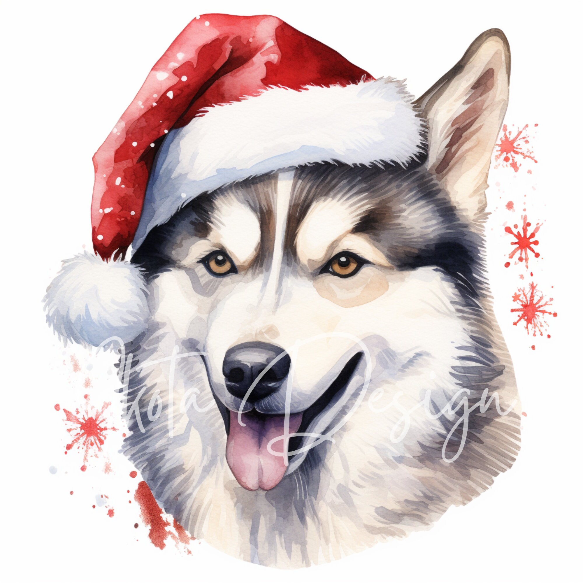 Christmas Husky Dog Clipart 40 High Quality Jpgs Digital Planner, Junk ...