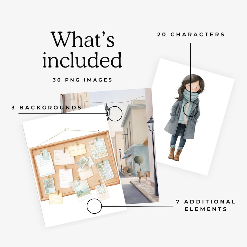 Modern Detective Girl Clipart Bundle, Cute Sleuth Character ...