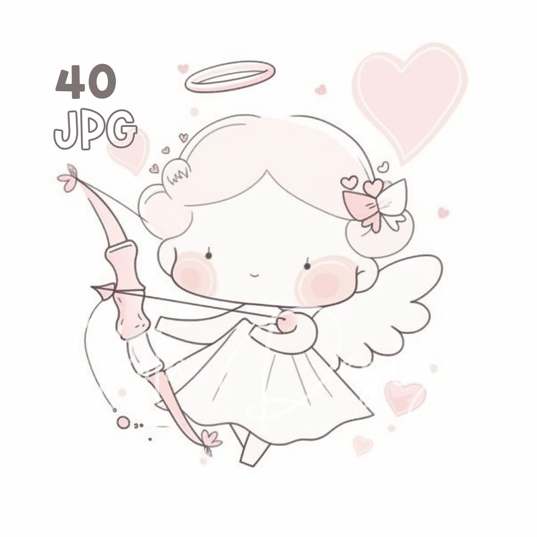 Little Cupid Clipart - 40 High Quality Jpgs - Digital Planner, Junk ...