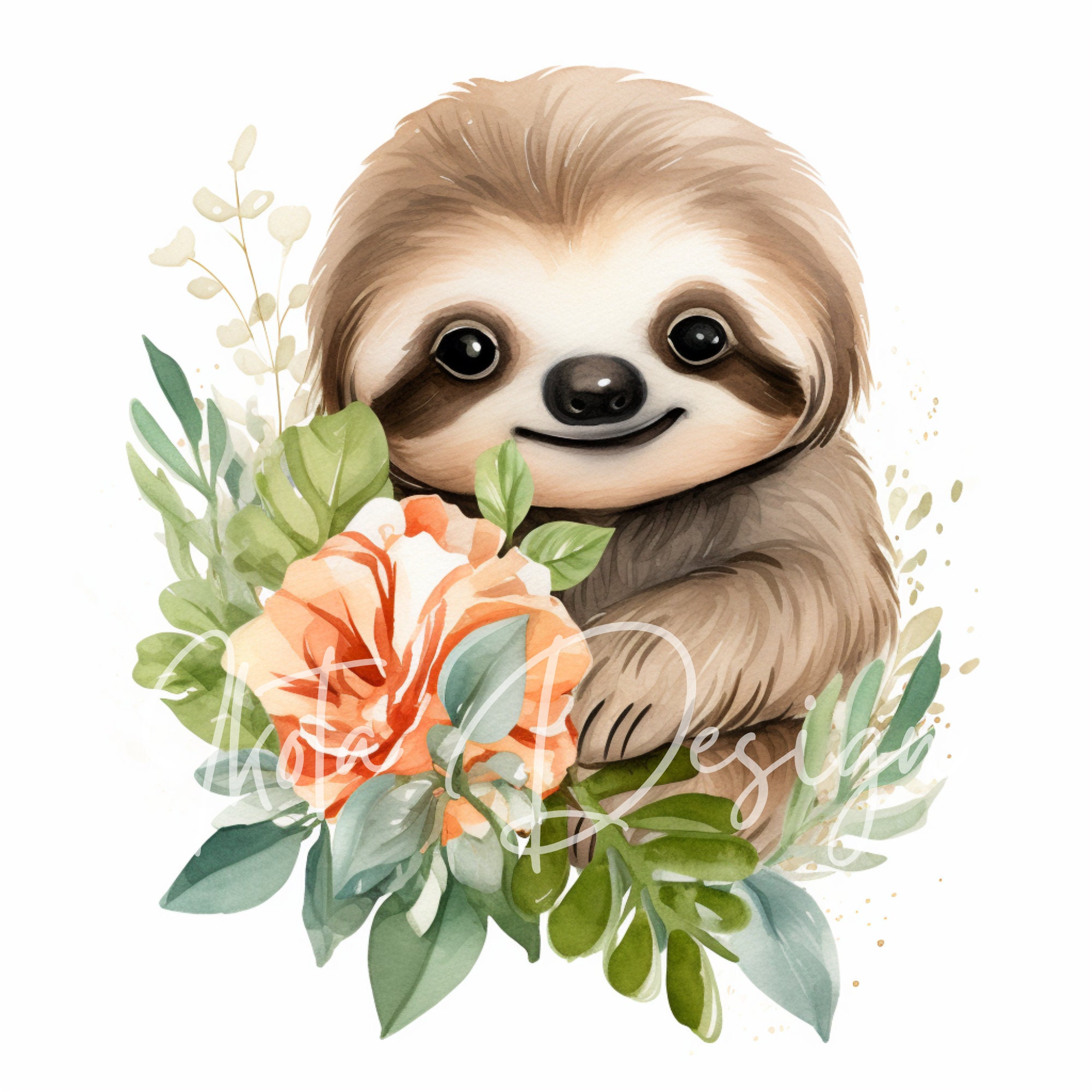 Adorable Cute Sloth Clipart 40 High Quality Jpgs Digital Planner, Junk ...