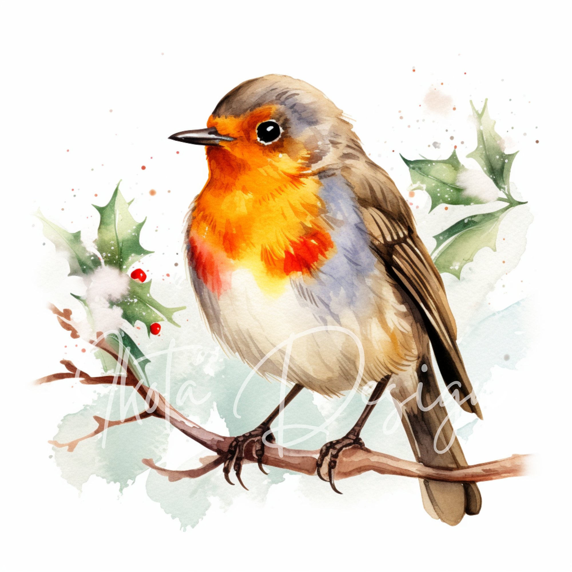 Christmas Robin Clipart 40 High Quality JPG Digital - Etsy