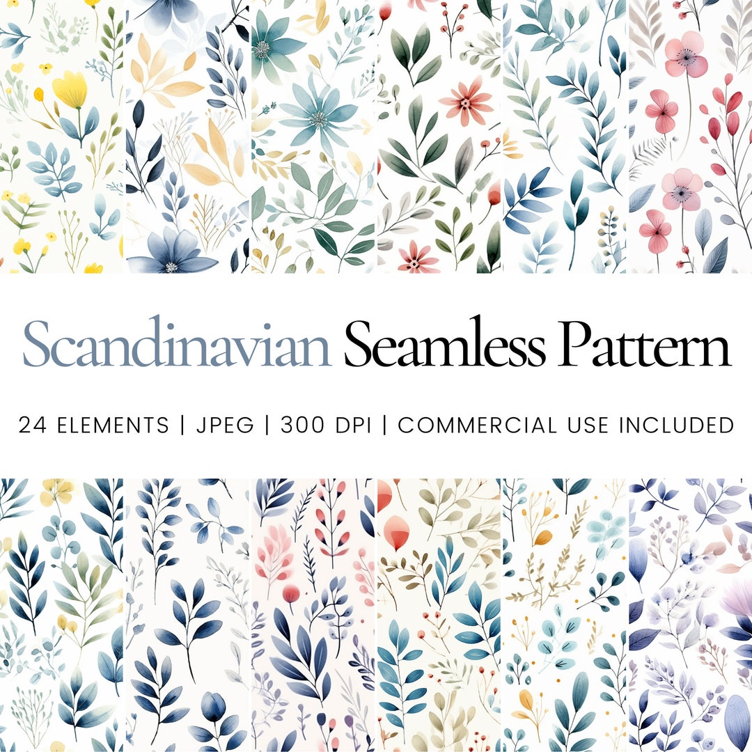 Scandinavian Seamless 12 X 12 Digital Paper Pack, Scrapbook Paper ...