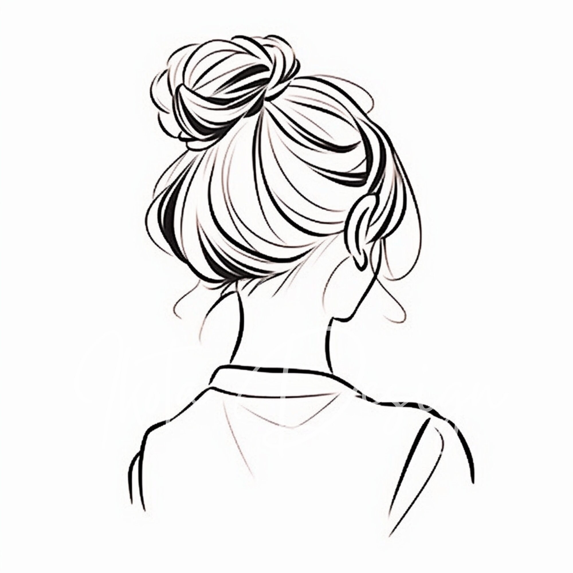 Messy Bun Clipart 40 High Quality Jpgs Digital Planner - Etsy