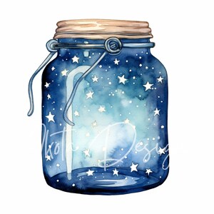 Starry Glass Jar Clipart 40 High Quality Jpgs Digital Planner, Junk ...