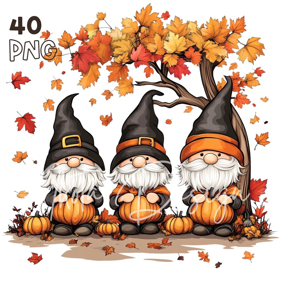 Fall Gnomes Clipart - 40 High Quality Pngs - Digital Planner, Junk ...