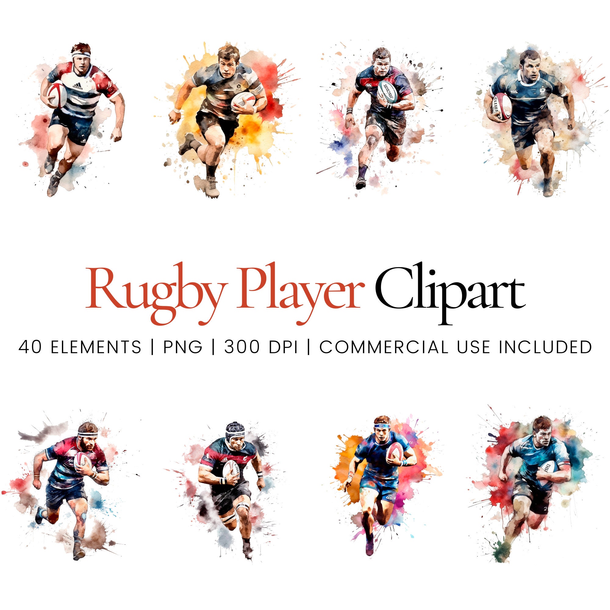 Rugby Player Clipart 40 High Quality Pngs Digital Planner, Junk ...