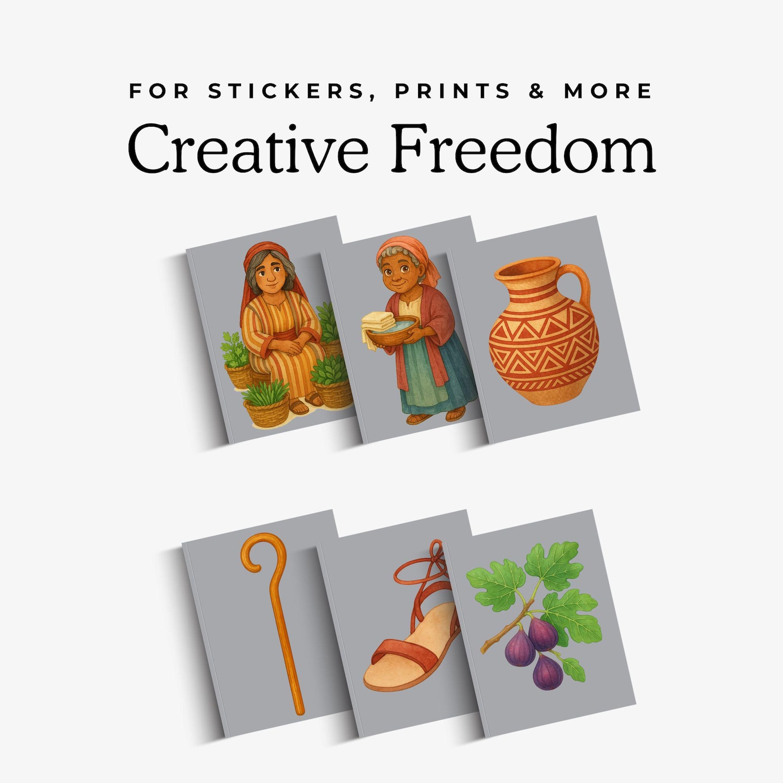 Bible Story Ruth and Naomi Clipart, Watercolor Christian PNG Bundle ...