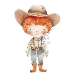 Little Cowboys Clipart - 40 High Quality Pngs - Digital Planner, Junk ...