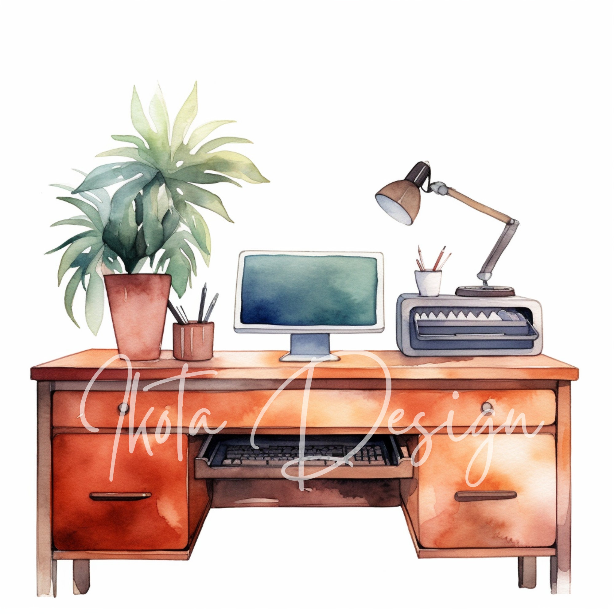 Modern Desk Clipart 40 High Quality JPG Digital Planner, Junk ...