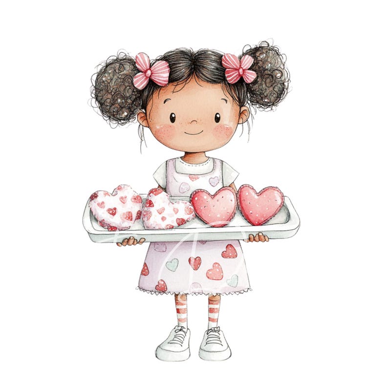 Candyland Valentine Watercolor Clipart, Cute Kids Sweets Lollipops ...