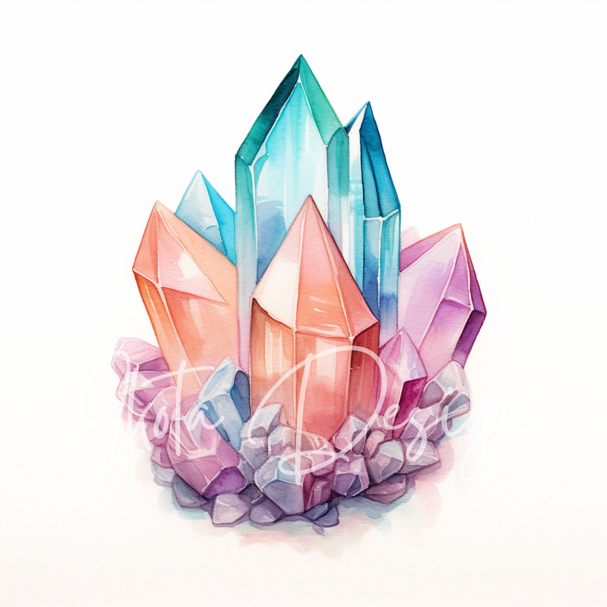 Pastel Crystals Clipart 40 High Quality JPG Digital Planner, Junk ...