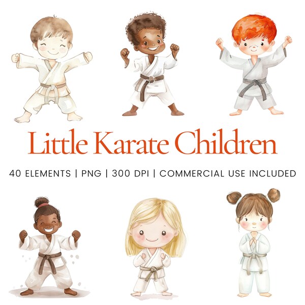 Cute Karate Clipart - Etsy