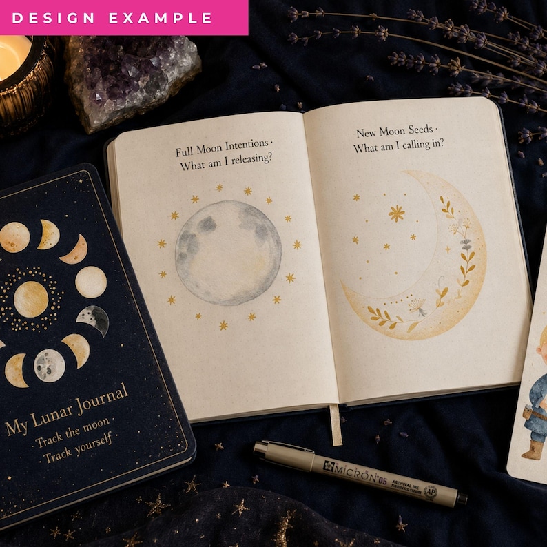 Folklore Moon Mythology Clipart Bundle, Watercolor World Lunar ...