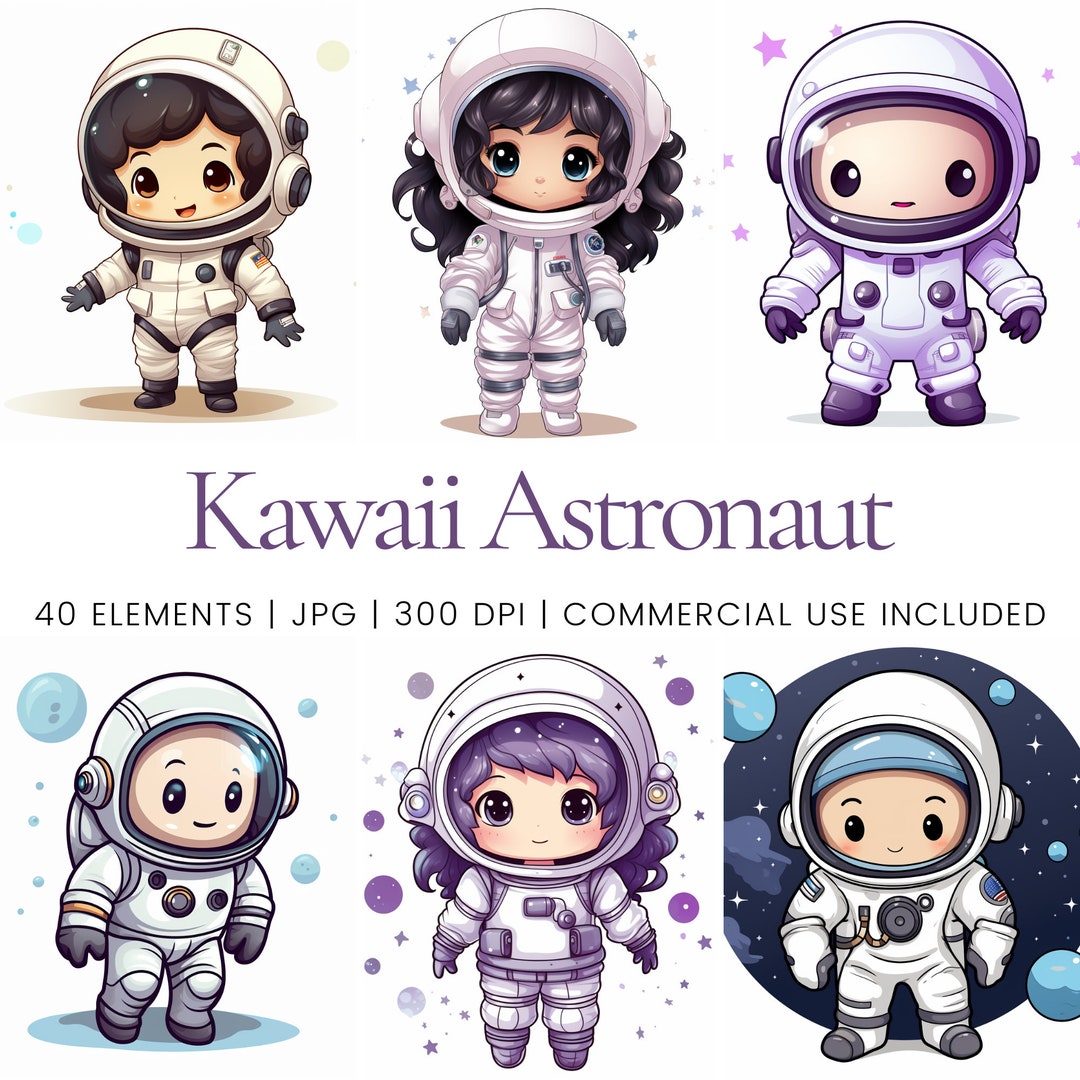 Kawaii Astronaut Clipart 40 High Quality Jpgs Digital Planner, Junk ...