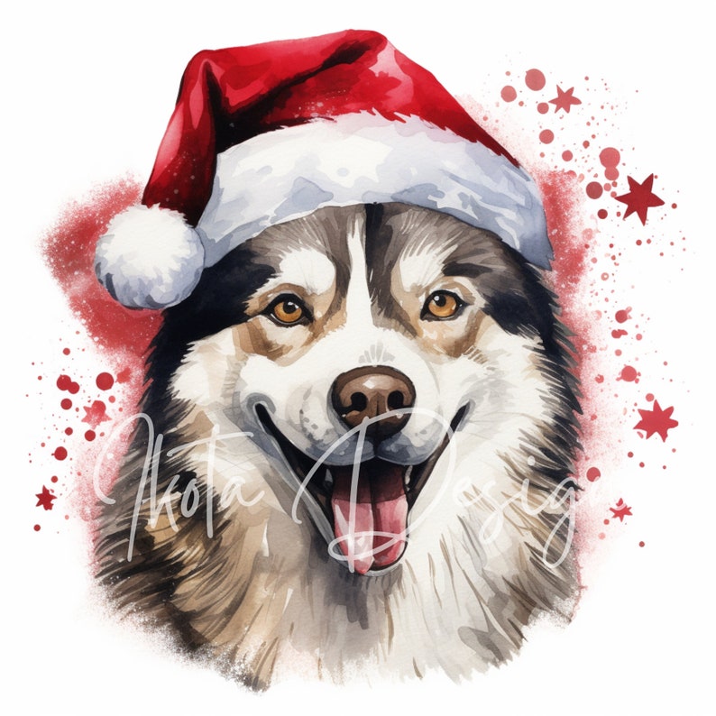 Christmas Husky Dog Clipart 40 High Quality Jpgs Digital Planner, Junk ...