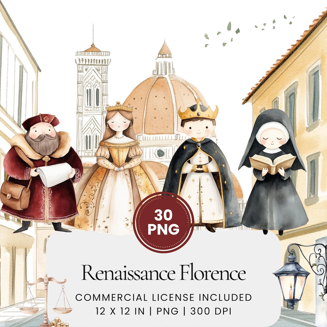 Renaissance Florence Clipart - 30 PNG - Digital Planner, Junk ...