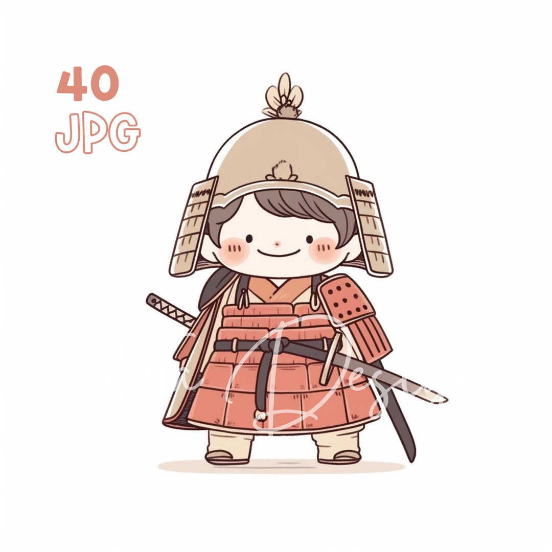 Little Samurai Clipart - 40 High Quality JPG - Digital Planner, Junk ...
