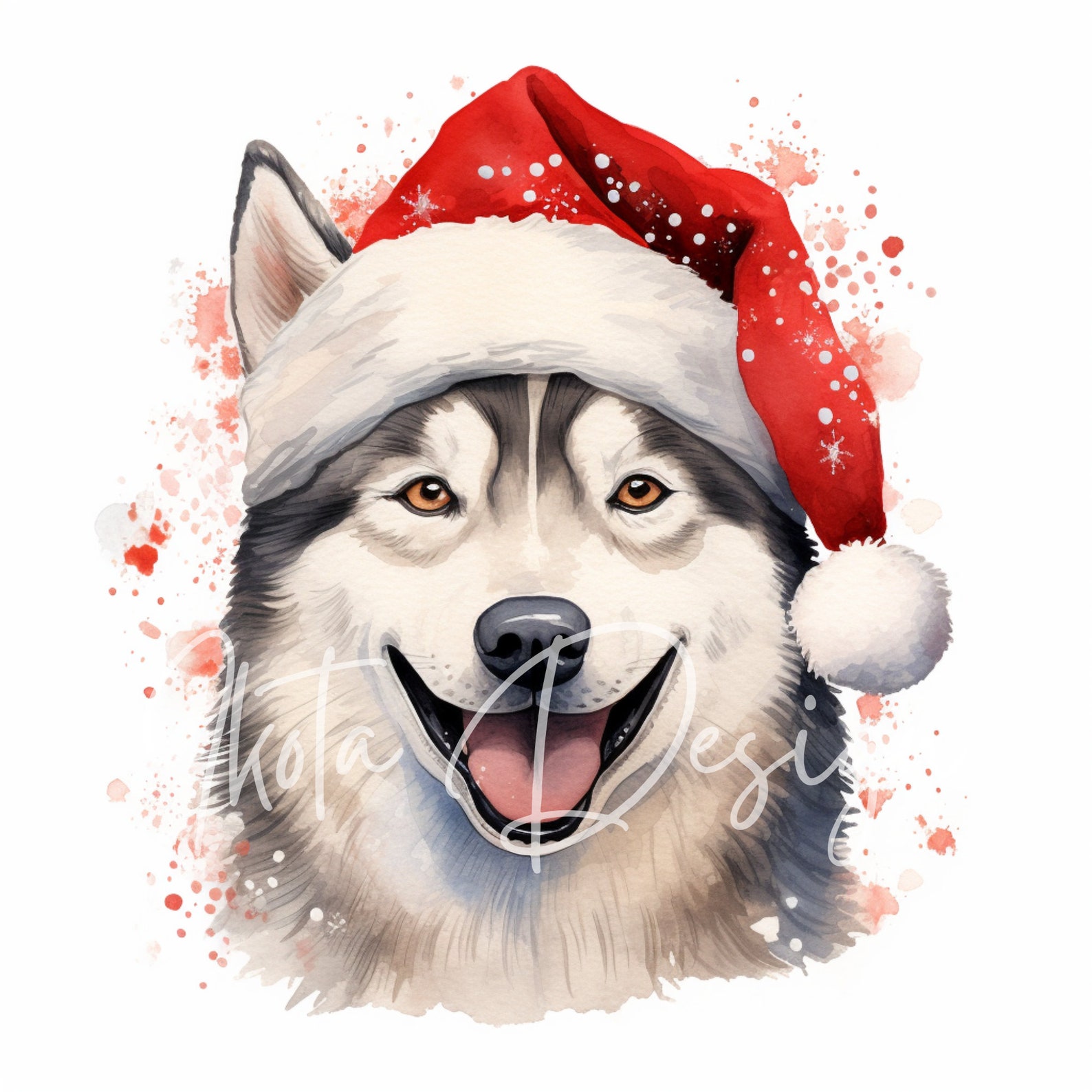 Christmas Husky Dog Clipart 40 High Quality Jpgs Digital Planner, Junk ...