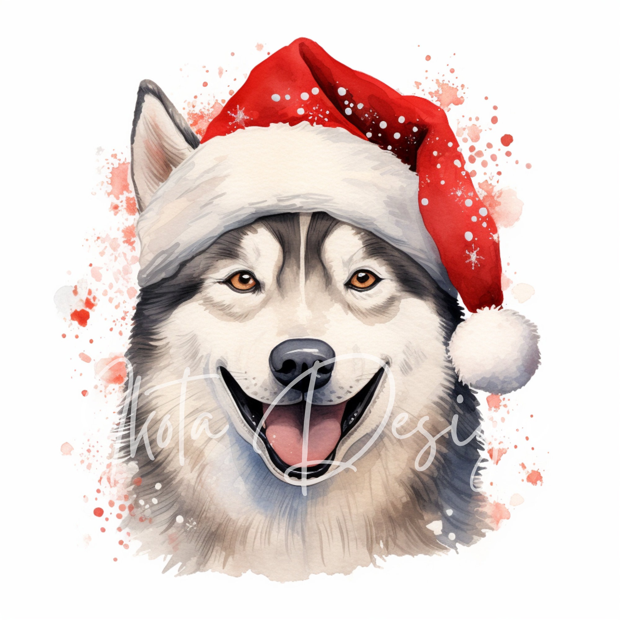 Christmas Husky Dog Clipart 40 High Quality Jpgs Digital Planner, Junk ...