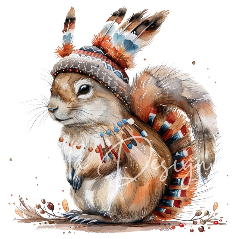 Tribal Squirrel Clipart - 40 High Quality Pngs - Digital Planner, Junk ...