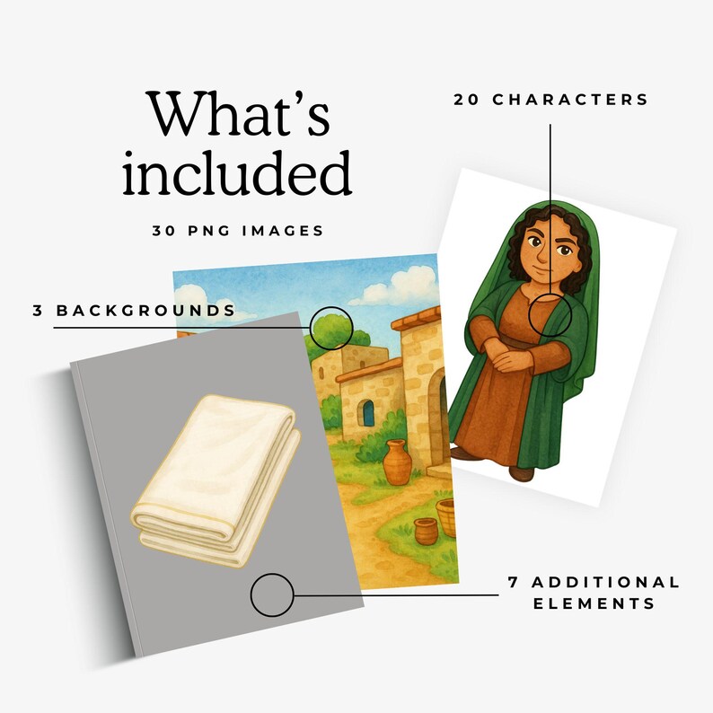 Bible Story Lazarus Watercolor Clipart Bundle, Christian Fussy Cuts ...