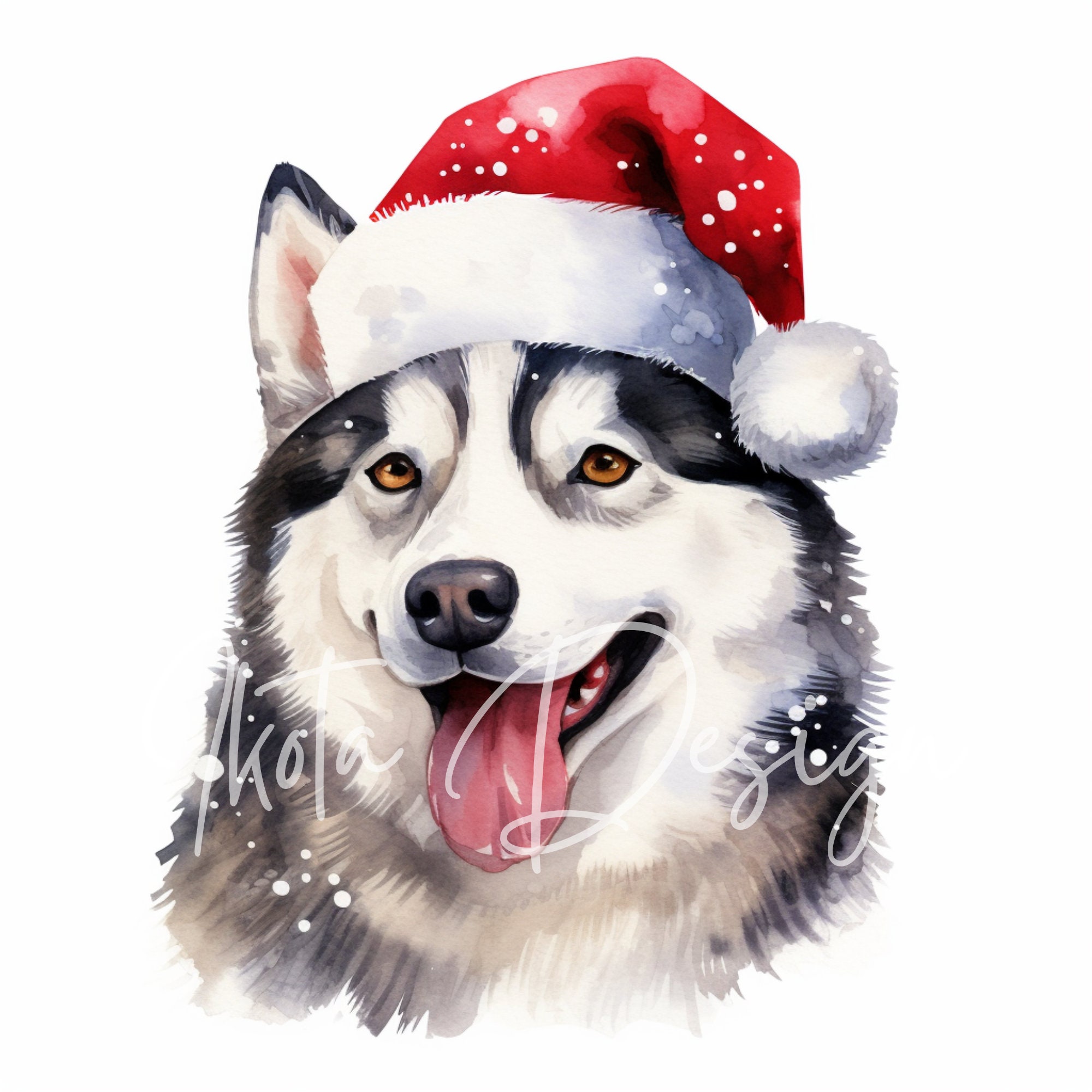 Christmas Husky Dog Clipart 40 High Quality Jpgs Digital Planner, Junk ...
