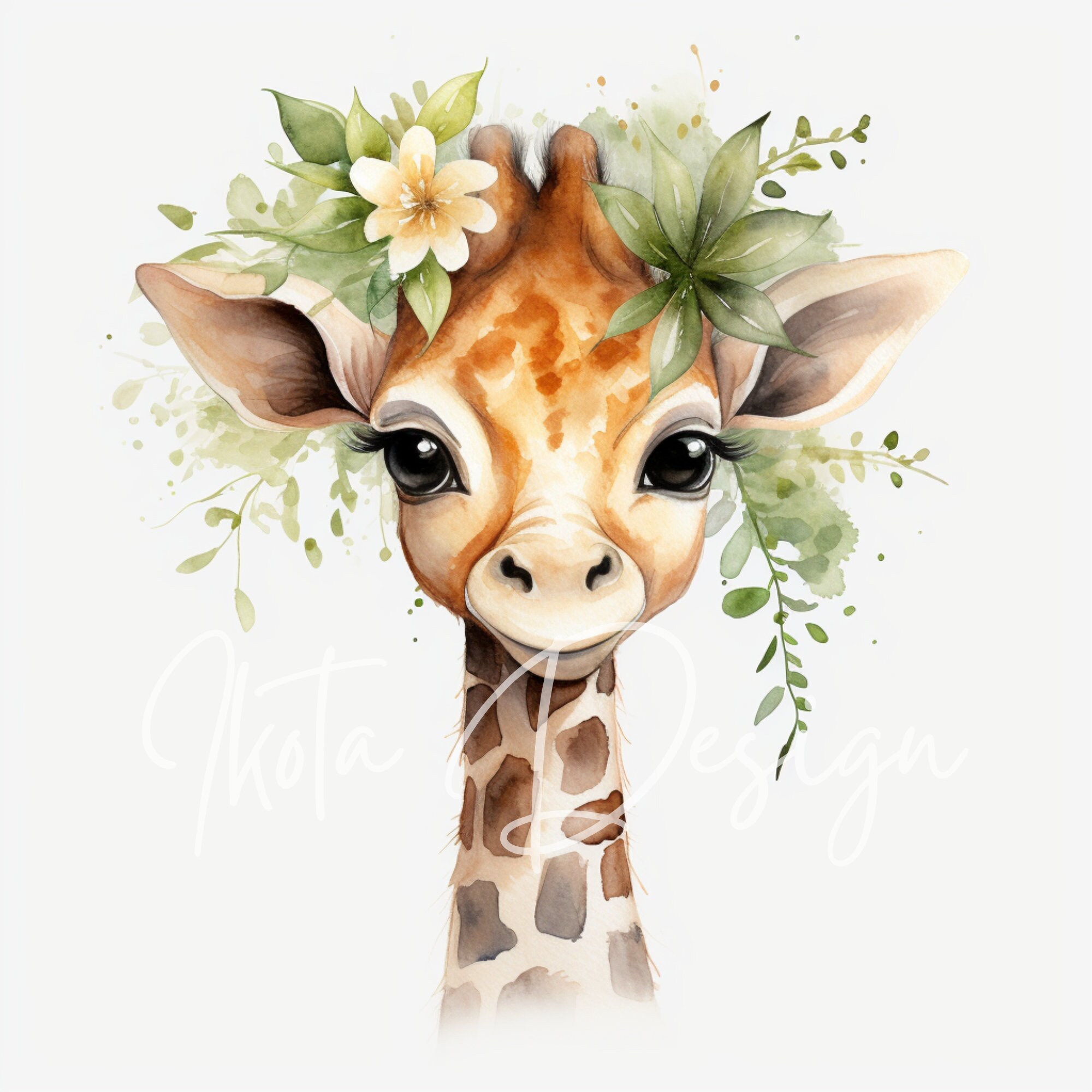 Cute Giraffe Clipart - 40 High Quality Jpgs - Digital Planner, Junk ...