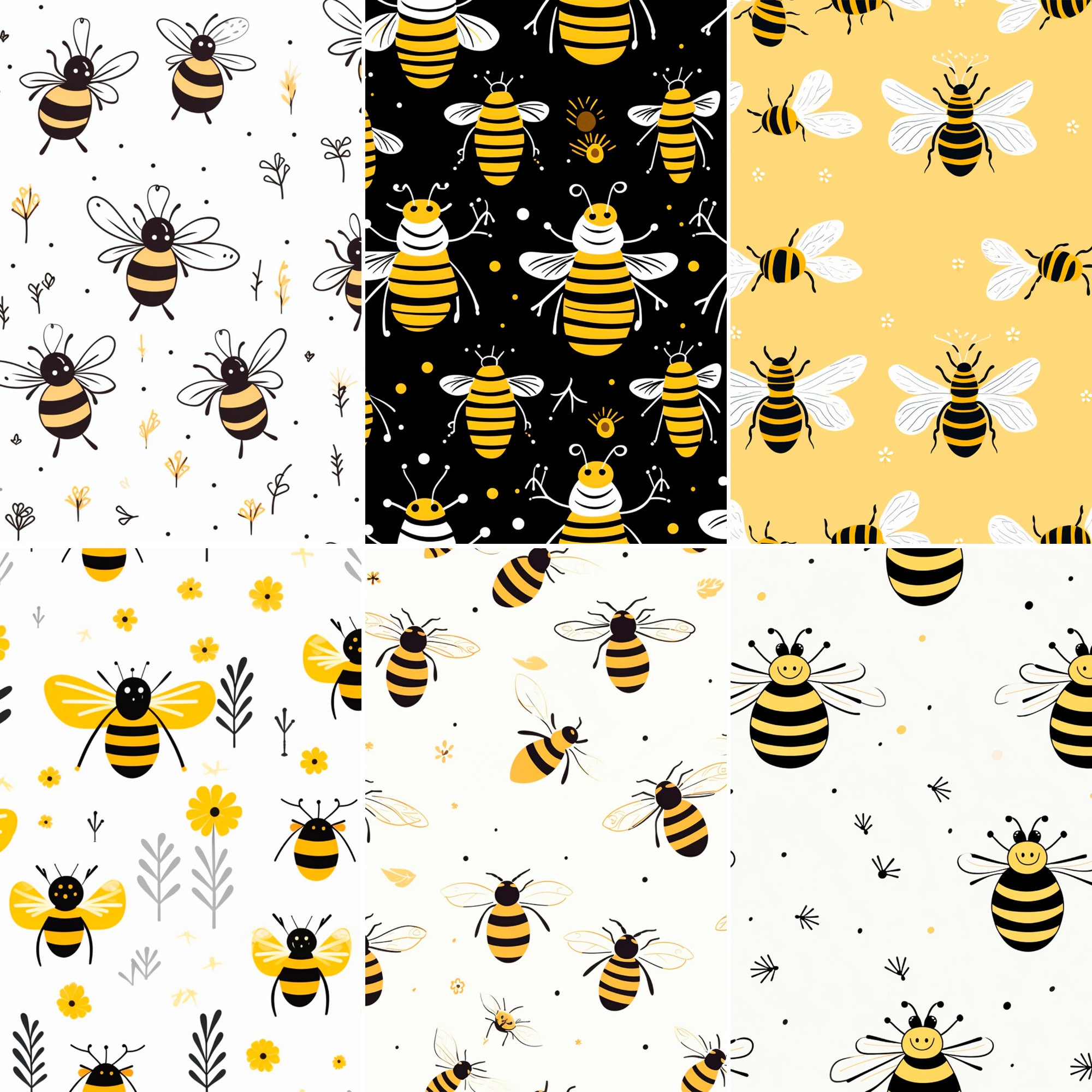 Abstract Bees 12 X 12 Digital Seamless Paper Pack Scrapbook - Etsy