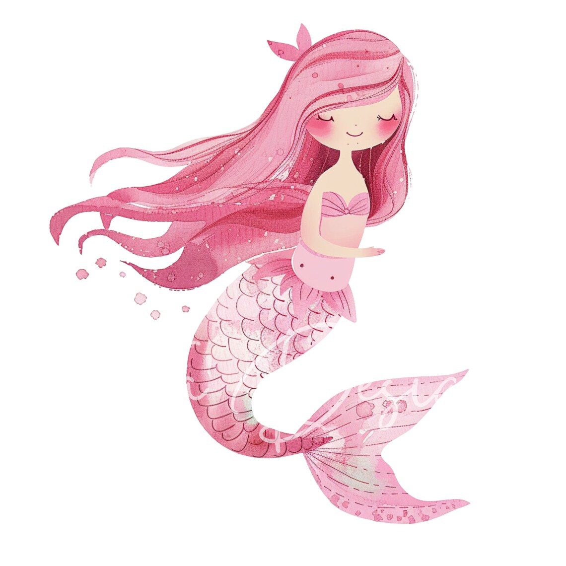 Pink Mermaid Clipart 40 High Quality Pngs Digital Planner, Junk ...