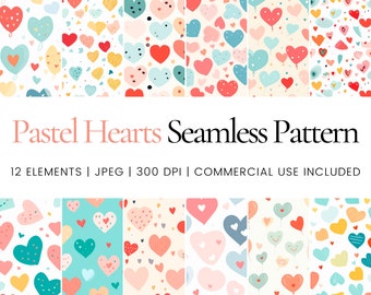 Hearts DIGITAL DOWNLOAD Repeat Pattern - Etsy