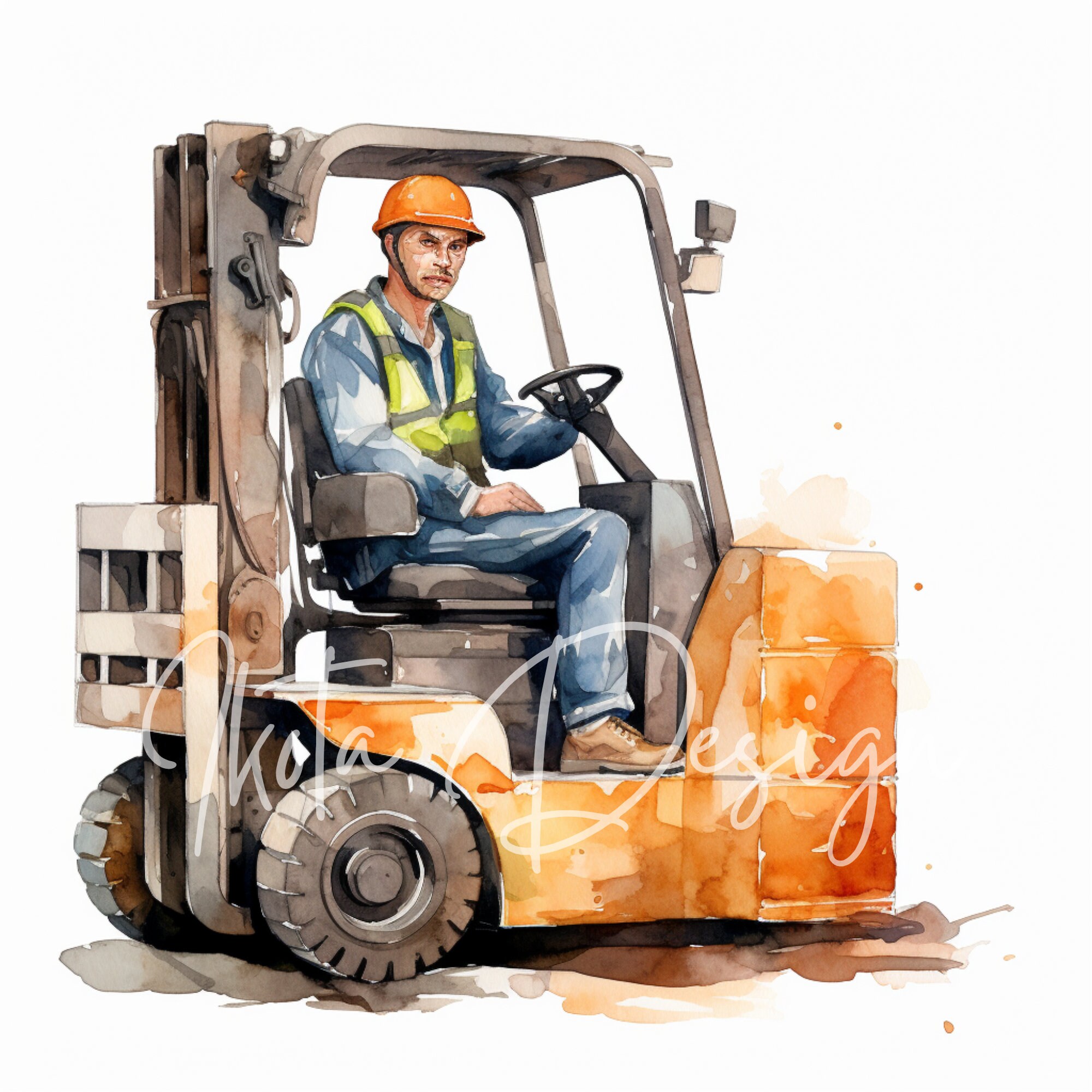 Forklift Driver Clipart 40 High Quality Jpgs Digital Planner, Junk ...