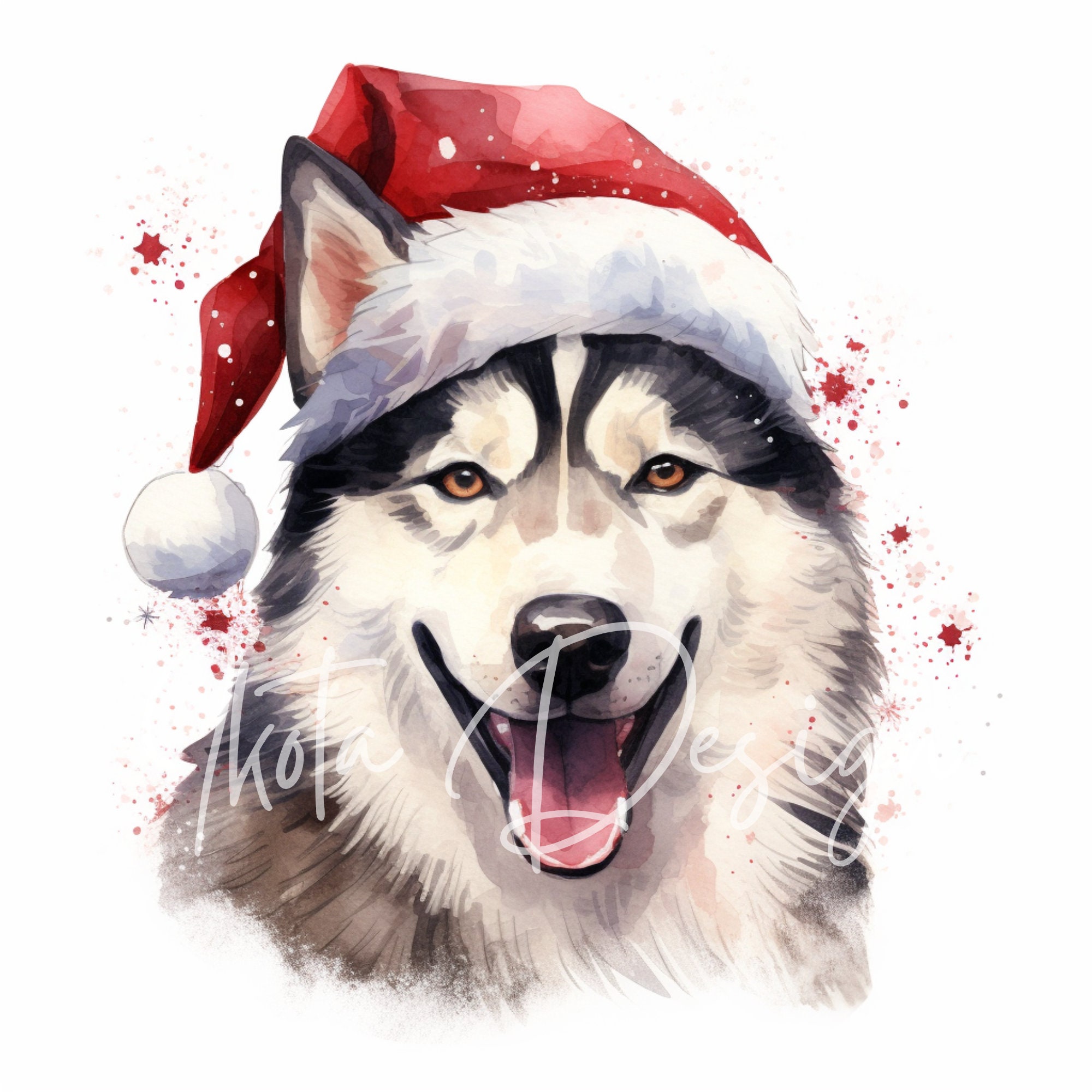 Christmas Husky Dog Clipart 40 High Quality Jpgs Digital Planner, Junk ...