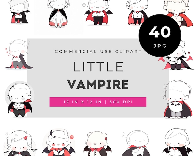 23 Kawaii Dracula Clipart Bundle| Chibi Vampire| Kawaii Spooky| Cute ...