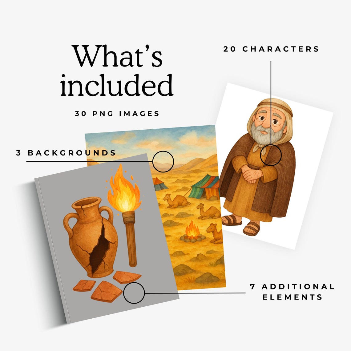 Bible Story Clipart Gideon’s Victory PNG Set, Christian Fussy Cut ...