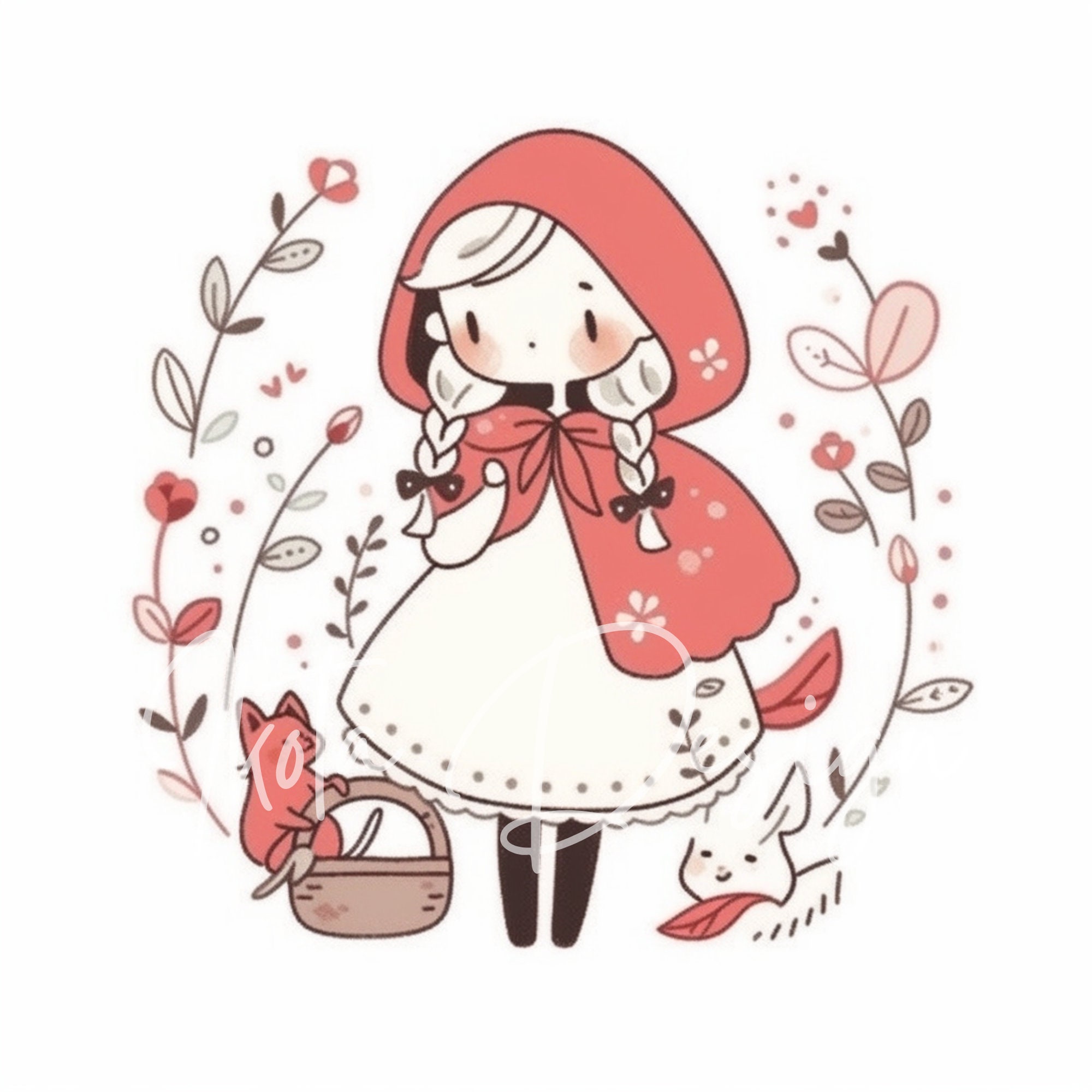 Little Red Riding Hood Clipart 40 High Quality Jpgs - Etsy