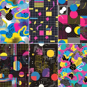 Retro 80s Seamless Repeat Pattern, Digital Papers, Background, Tumbler ...