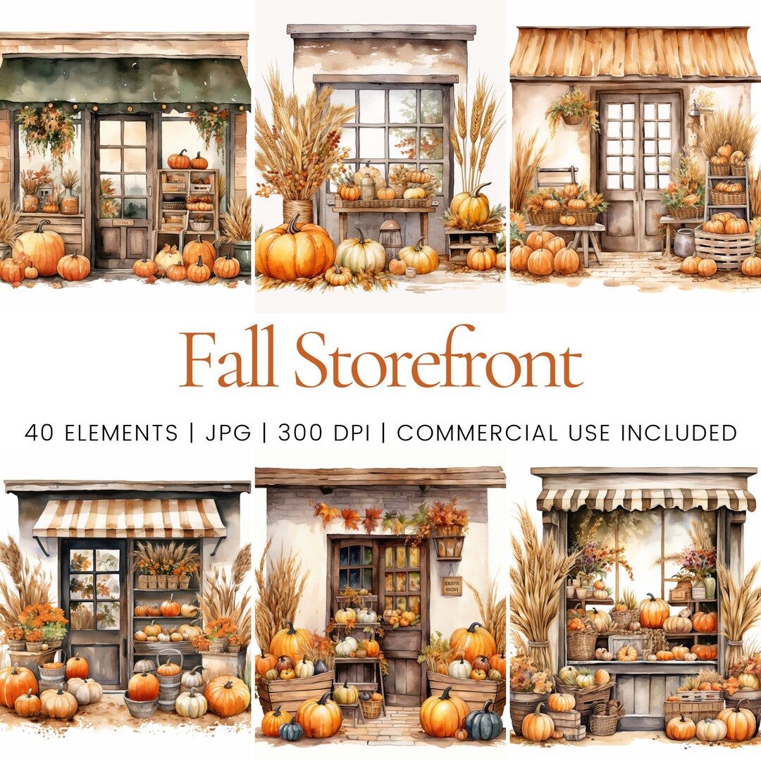 Fall Storefront Clipart 40 High Quality Jpgs Digital - Etsy